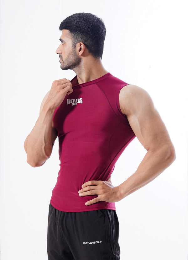 Apex Compression Cut Offs - Burgundy - HUSTLERS ONLY PK