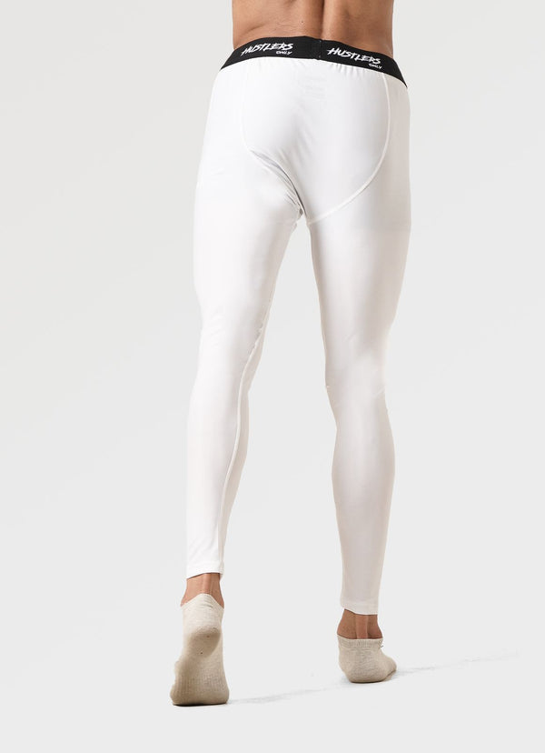 Compression Leggings for Men - White - HUSTLERS ONLY PK